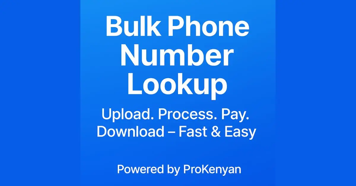Bulk Number Lookup – Kenyan Phone Carrier Checker